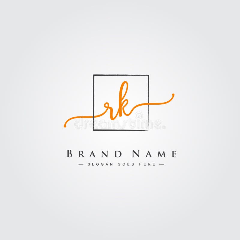 Initial Letter RK Logo - Handwritten Signature Logo for Alphabet R and ...