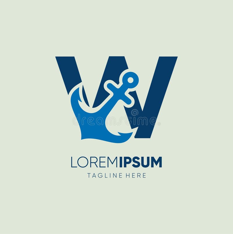 Letter W Initial Anchor Logo Design Vector Icon Graphic Emblem ...