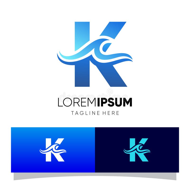 Letter K Water Wave Logo Design Vector Icon Graphic Emblem Illustration ...
