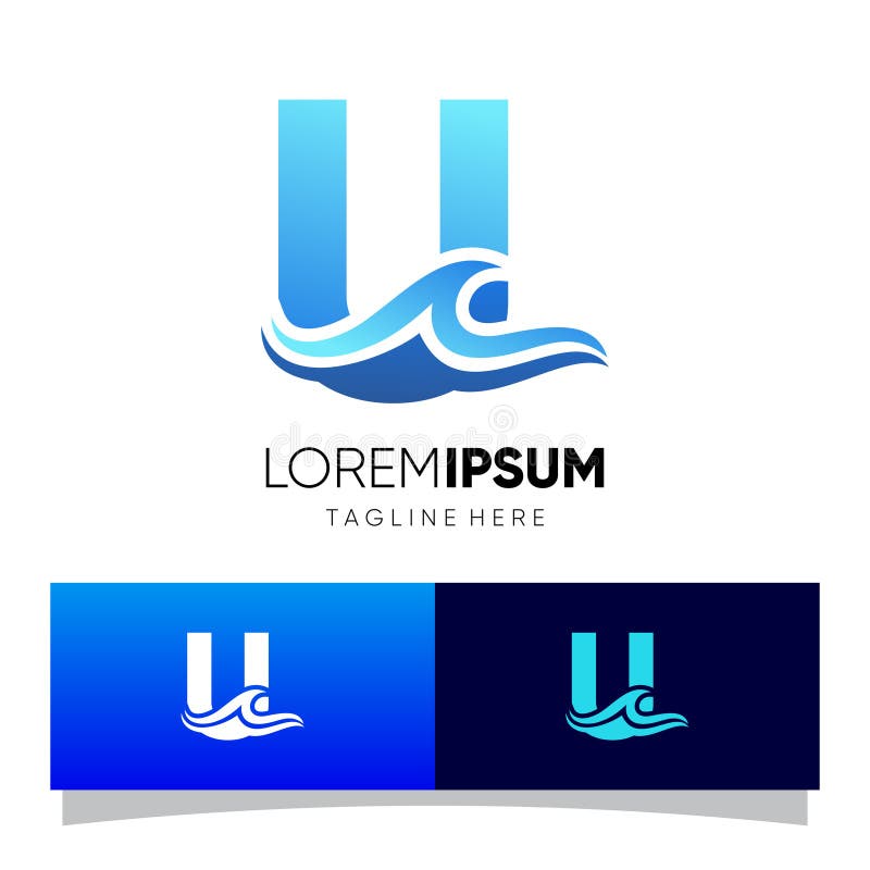 Letter U Water Wave Logo Design Vector Icon Graphic Emblem Illustration ...