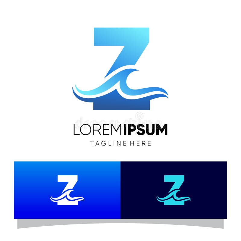 Letter Z Water Wave Logo Design Vector Icon Graphic Emblem Illustration ...