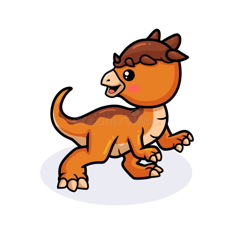 Funny Pachycephalosaurus Cartoon Run Stock Illustration - Illustration ...