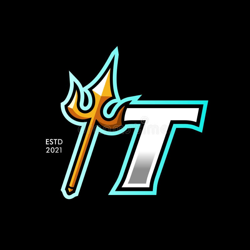 Bold and Strong Logo Design Initial T Trident Stock Vector ...