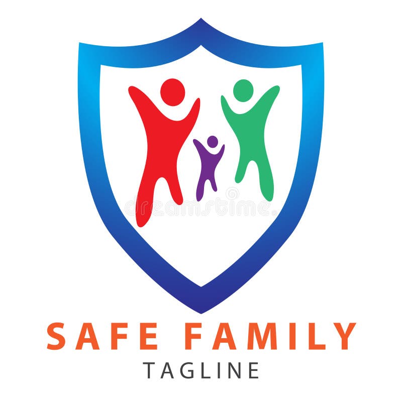 Safe Family People Caring Protect Insurance Logo Vector Design. Stock ...