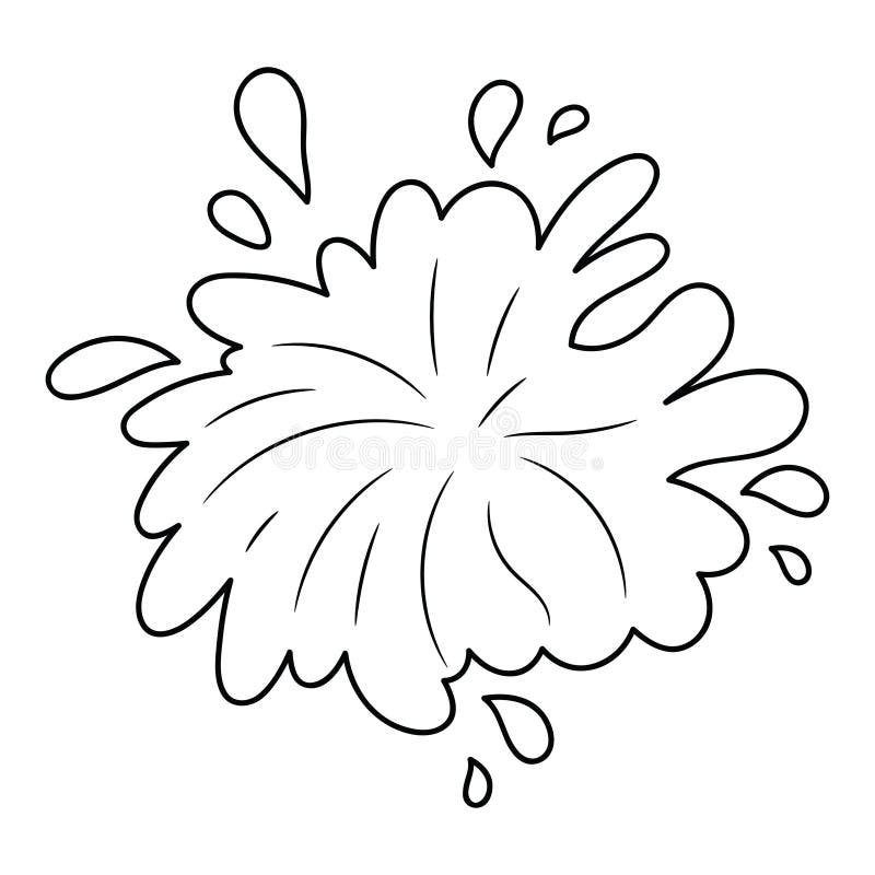 Water Splash Vector Illustration, Line Art Black and White Style Stock ...