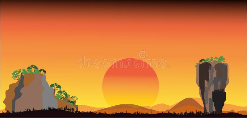 Sunset at the Sea, the Scenery is Very Beautiful. the Colors of the ...