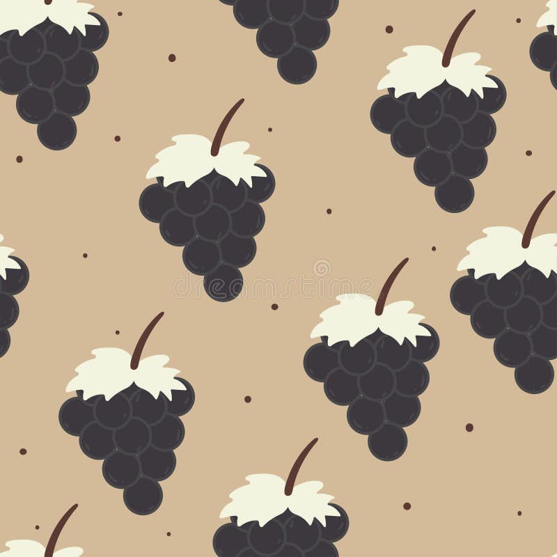 Seamless Pattern with Cute Cartoon Grapes for Fabric Print, Textile ...