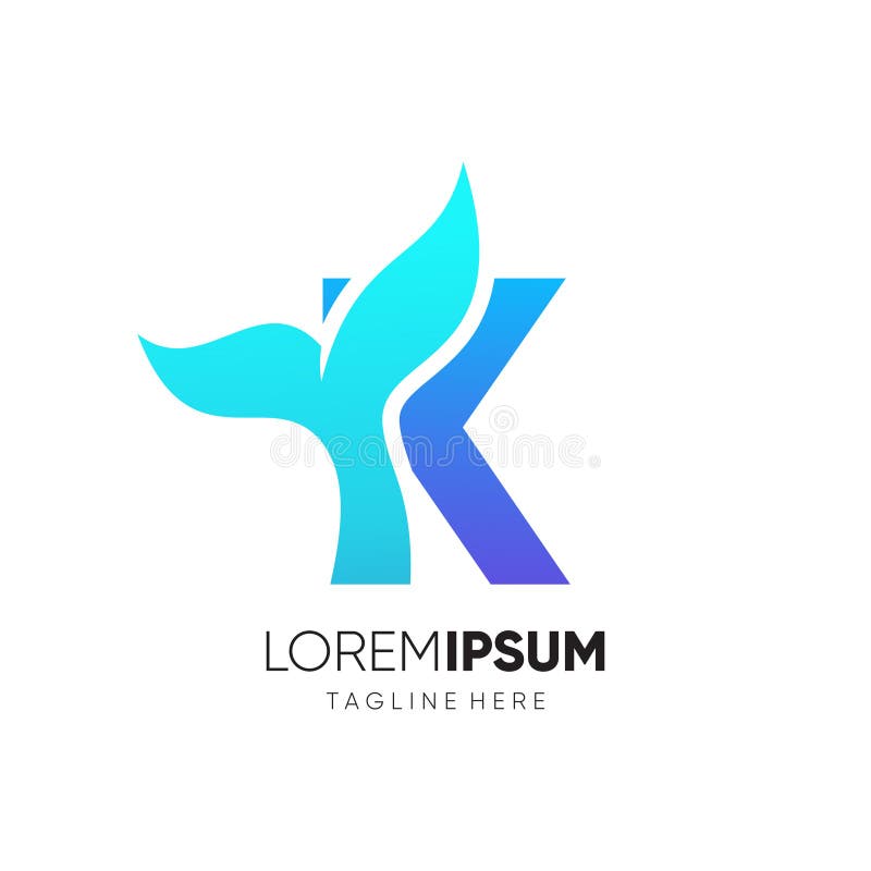 Letter K Whale Tail Logo Stock Illustrations – 7 Letter K Whale Tail ...