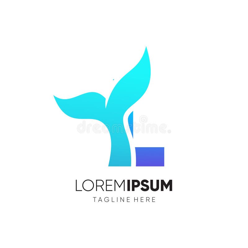 Letter M Whale Tail Logo Design Vector Icon Graphic Emblem Illustration ...