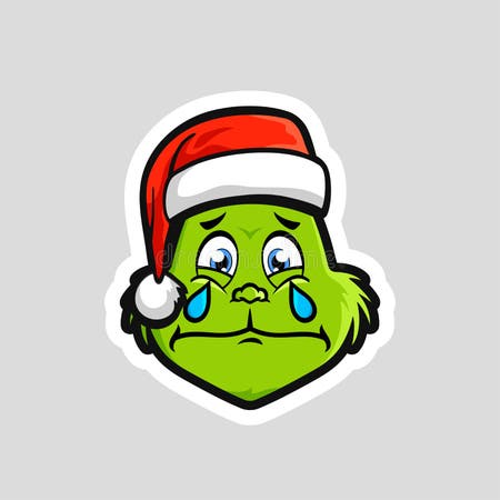Grinch Christmas Emoji Emoticon Sad Face Sticker Editorial Photo ...
