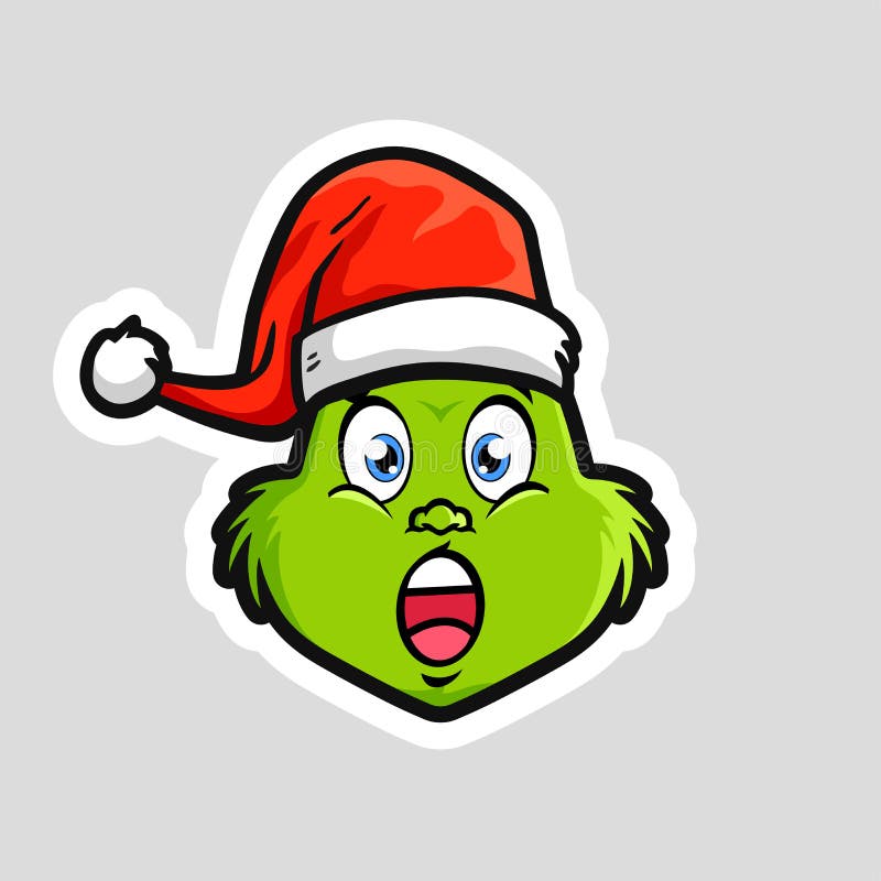 Grinch Christmas Emoji Emoticon Grinning Face with Big Eyes Editorial ...