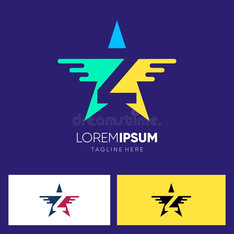 Letter Z Star or with Wing Logo Design Vector Icon Graphic Emblem ...