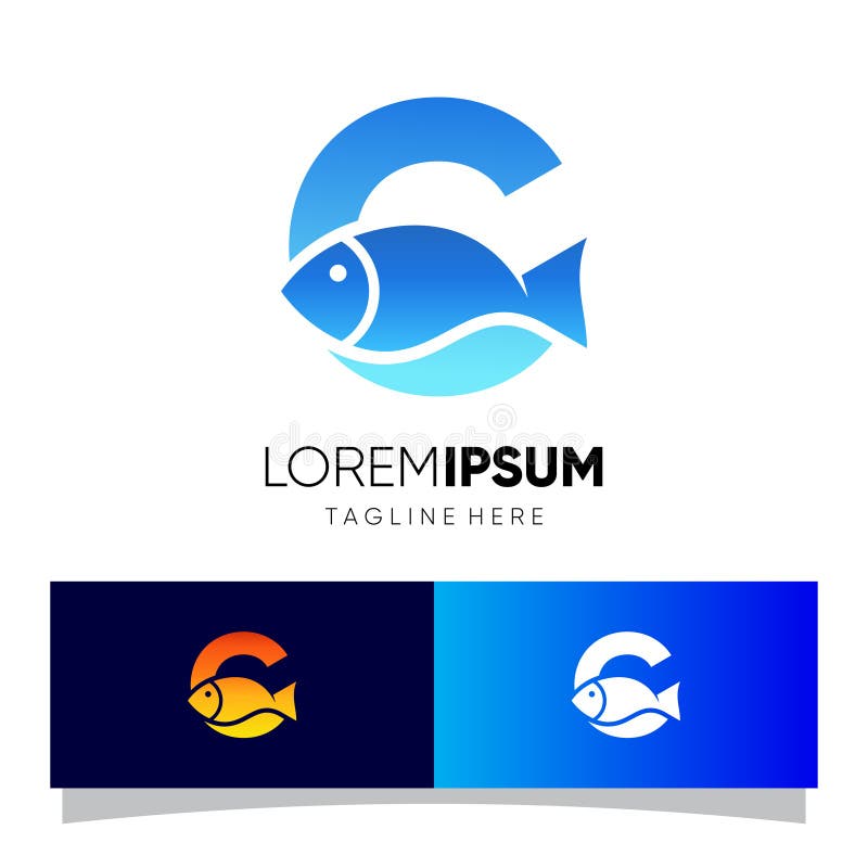 Letter C Initial Fish Logo Design Vector Icon Graphic Emblem ...