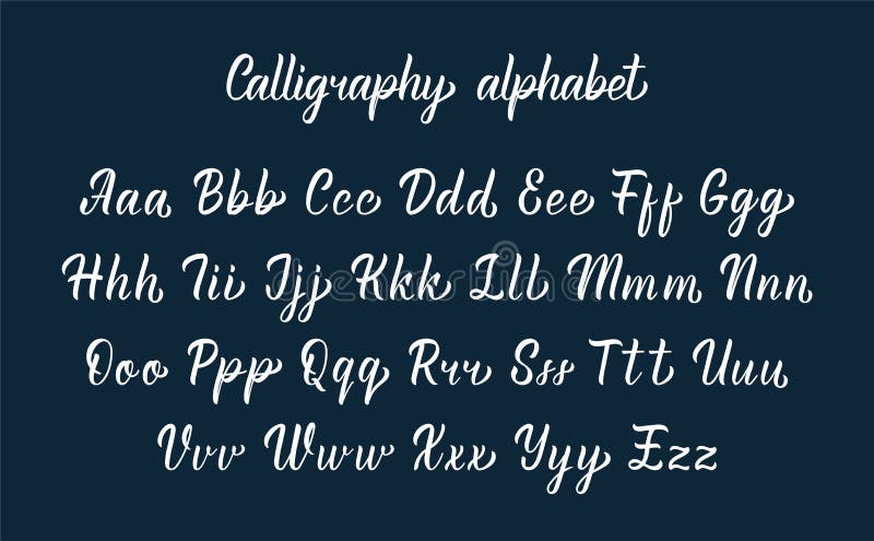 Handwritten Latin Calligraphy Brush Script with Numbers and Symbols ...