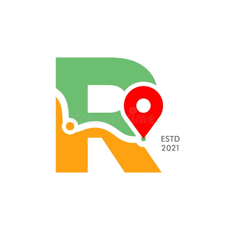 Simple and Modern Initial R Pin Location. Stock Vector - Illustration ...