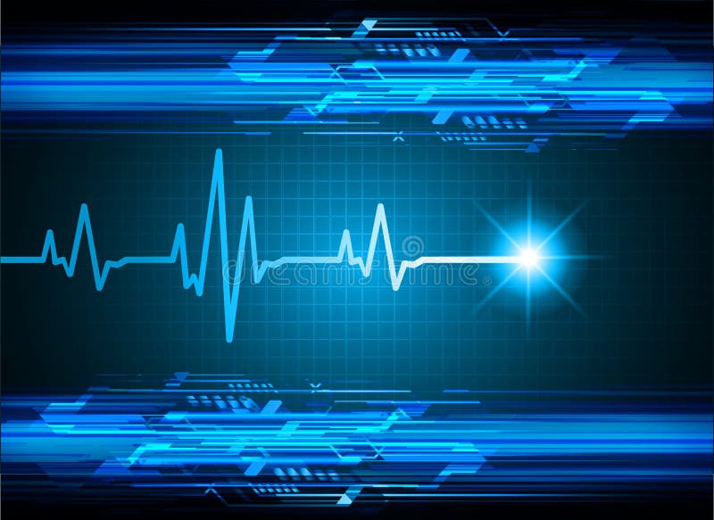 Blue Heart Pulse Monitor with Signal. Heart Beat. Ekg Icon Wave Stock ...