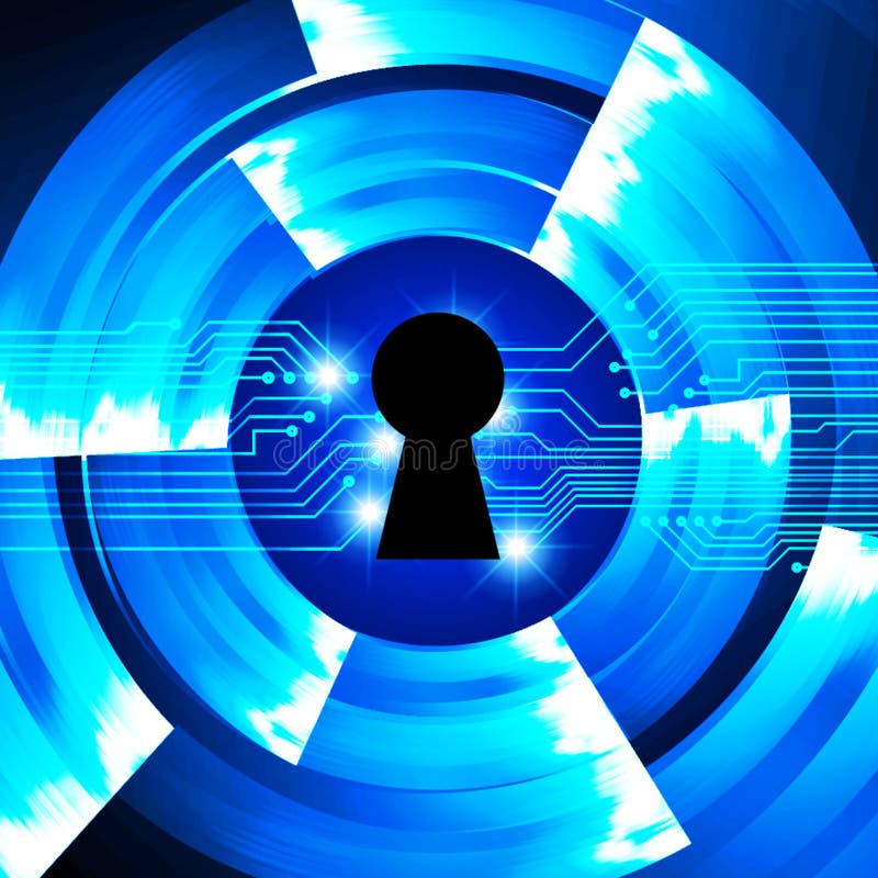 Closed Padlock on Digital Background, Cyber Security Stock Vector ...