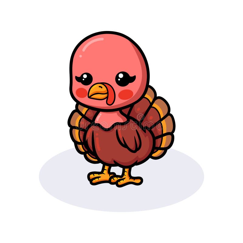 Cute Baby Turkey Cartoon Standing Stock Vector - Illustration of ...
