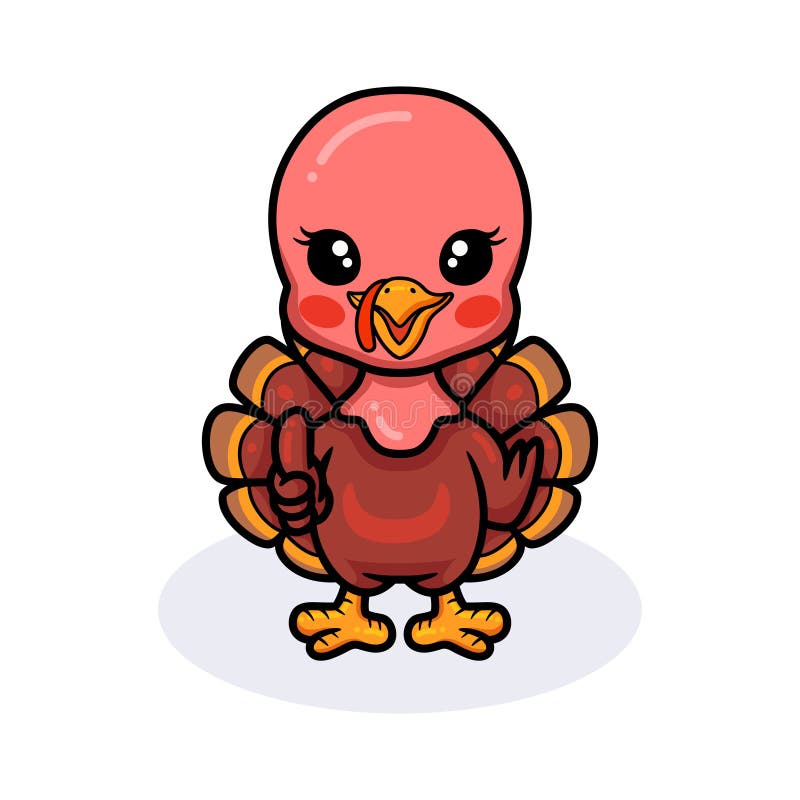 Cute Baby Turkey Cartoon Giving Thumb Up Stock Vector - Illustration of ...