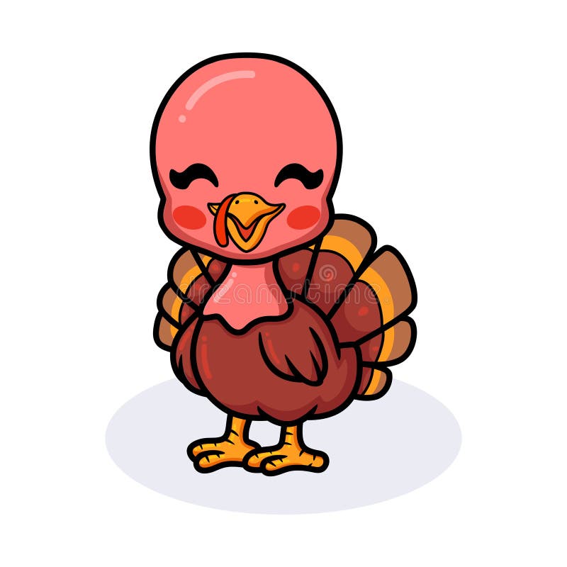 Cute Happy Baby Turkey Cartoon Stock Vector - Illustration of chicken ...