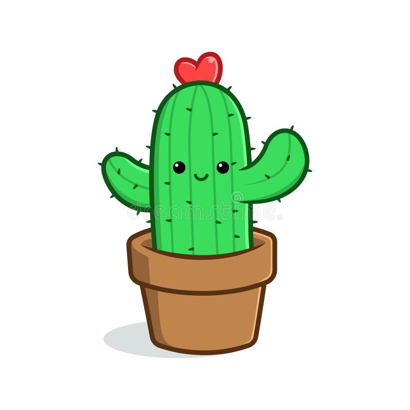 Cute Cactus Character Say Hello Stock Vector - Illustration of spring ...