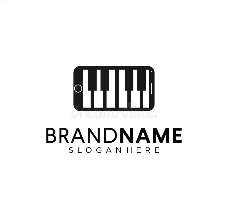 Smartphone Piano Logo Icon Music Web Phone Sound Sign Vector. Mobile ...
