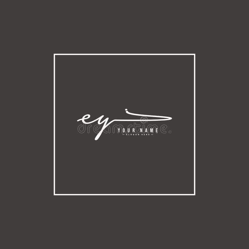 Initial Letter EY Logo - Handwritten Signature Logo for Alphabet E and ...