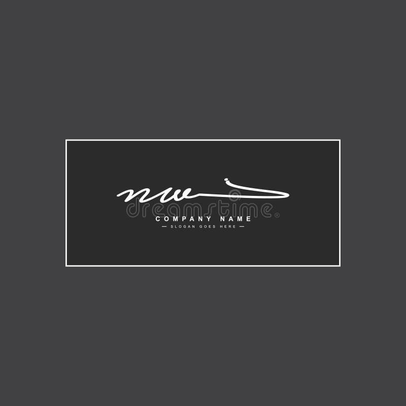 Initial Letter NW Logo - Handwritten Signature Logo for Alphabet N and ...