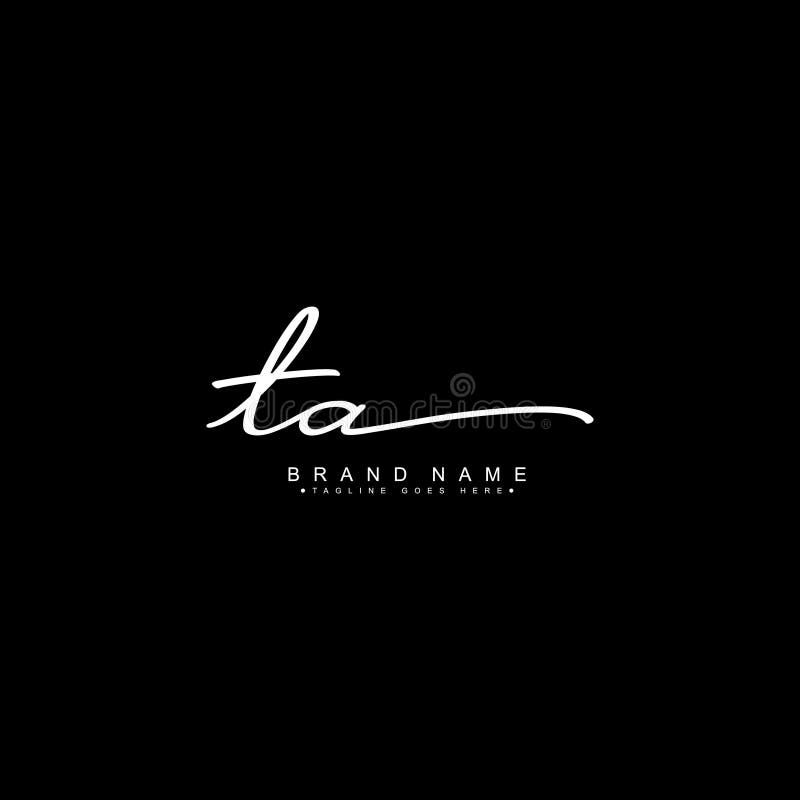 Initial Letter TA Logo - Handwritten Signature Logo for Alphabet T and ...