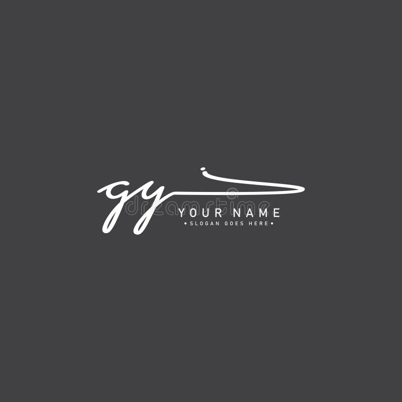 Initial Letter GY Logo - Handwritten Signature Logo for Alphabet G and ...