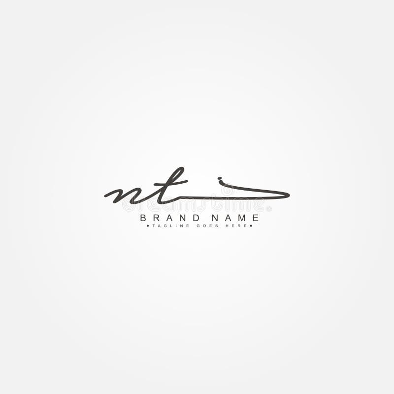 Initial Letter NT Logo - Handwritten Signature Logo for Alphabet N and ...