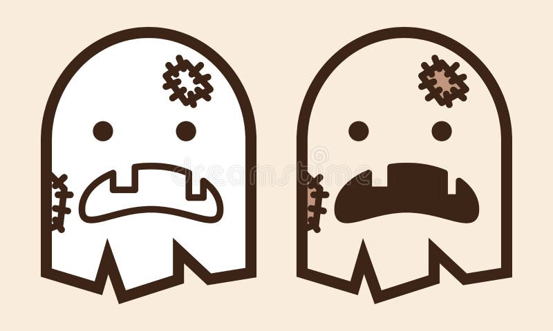 Ghost Head in Cartoon Style. Stock Vector - Illustration of children ...