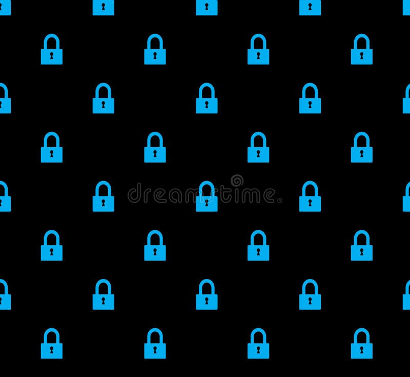 Blue Security Lock ðŸ” Patten Stock Illustration - Illustration of ...
