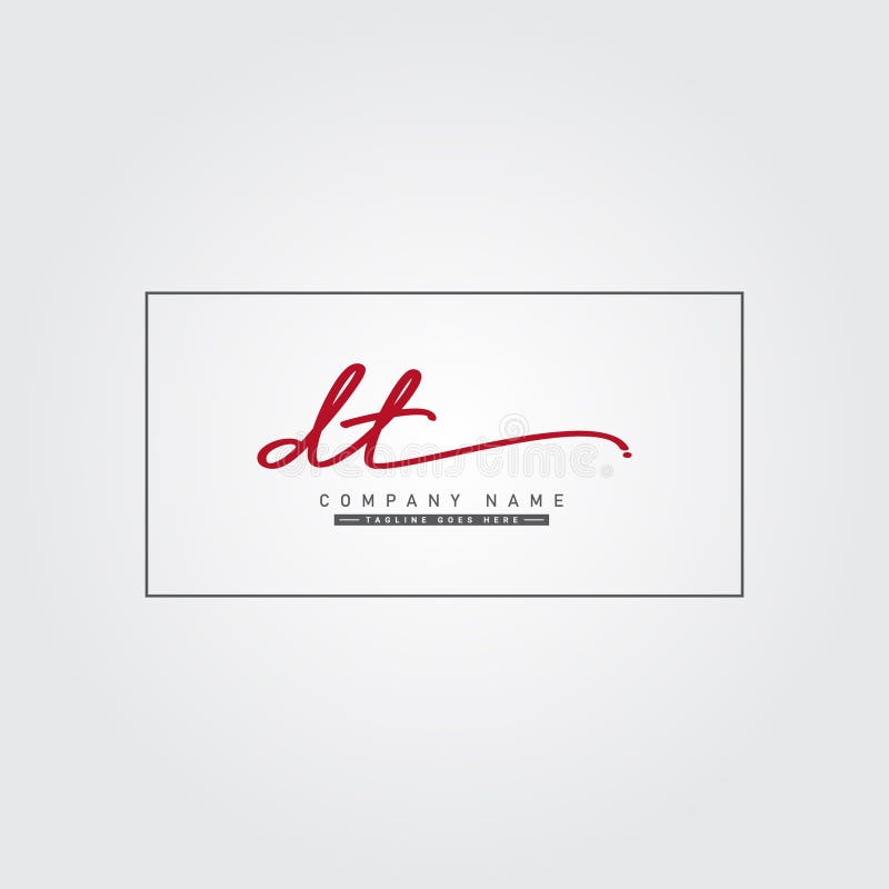Initial Letter DT Logo - Handwritten Signature Logo for Alphabet D and ...