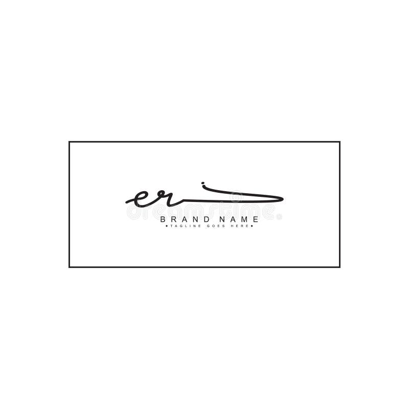 Initial Letter ER Logo - Handwritten Signature Logo for Alphabet E and ...