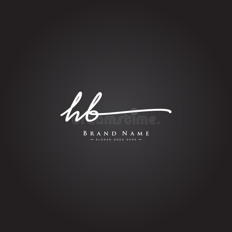 Initial Letter HB Logo - Handwritten Signature Logo for Alphabet H and ...
