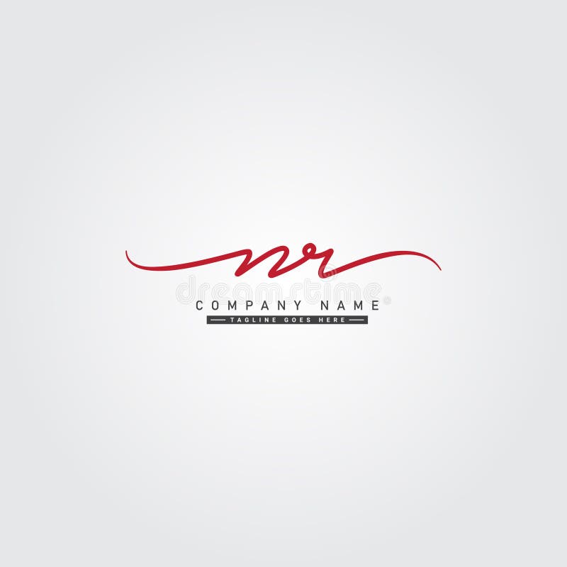 Initial Letter NR Logo - Handwritten Signature Logo for Alphabet N and ...