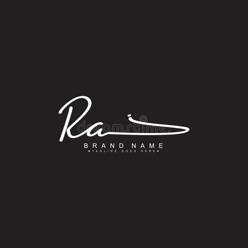 Initial Letter RA Logo - Handwritten Signature Logo for Alphabet R and ...