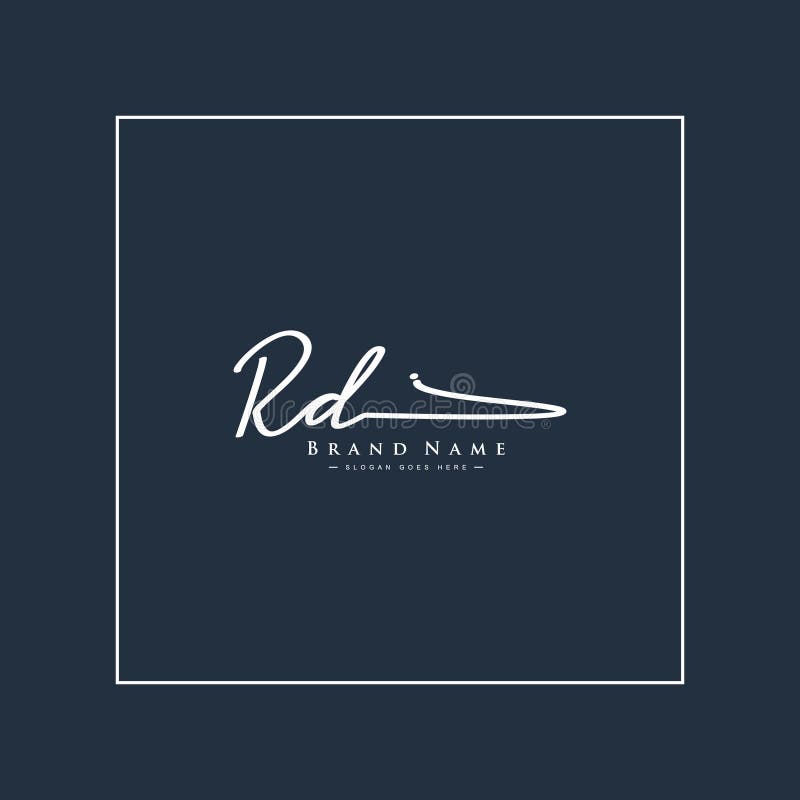 Initial Letter RD Logo - Handwritten Signature Logo for Alphabet R and ...