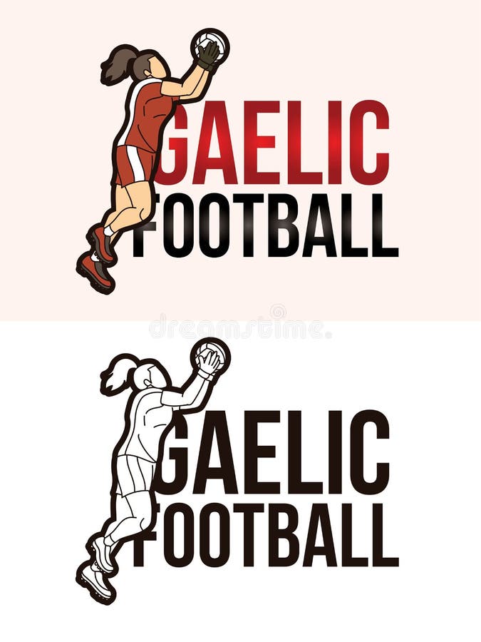 Gaelic Football Text with Sport Player Graphic Vector Stock Vector ...