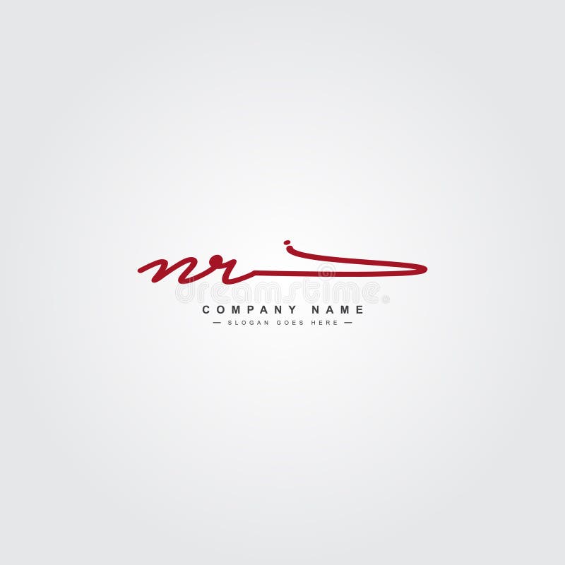 Initial Letter NR Logo - Handwritten Signature Logo for Alphabet N and ...