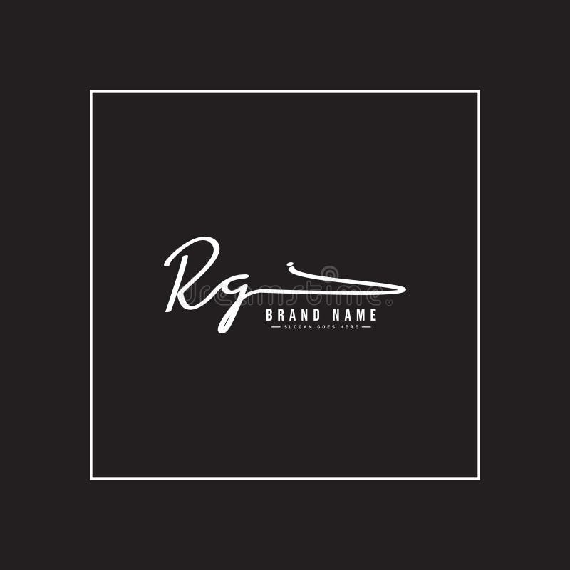 Initial Letter RG Logo - Handwritten Signature Logo for Alphabet R and ...