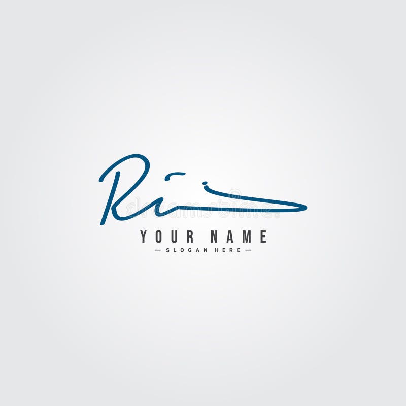 Initial Letter RI Logo - Handwritten Signature Logo for Alphabet R and ...