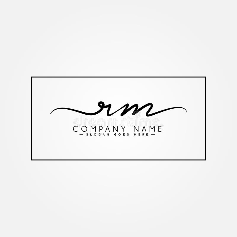 Initial Letter RM Logo - Handwritten Signature Logo for Alphabet R and ...