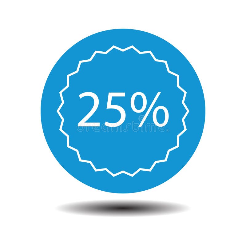 Percent 25 on Blue Button on White Stock Illustration - Illustration of ...