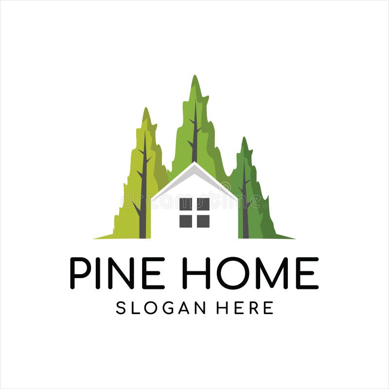 House Forest Logo Design Vector. Vector Logo Design Template of Pine ...