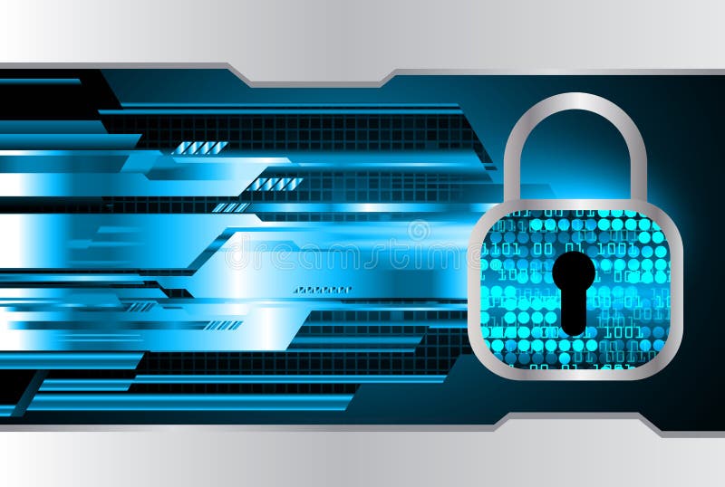 Closed Padlock on Digital Background, Cyber Security Safety Concept ...