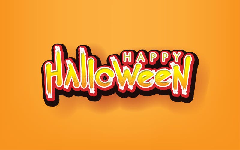 Happy Halloween Greeting Card on Orange Background Vector Design Stock ...