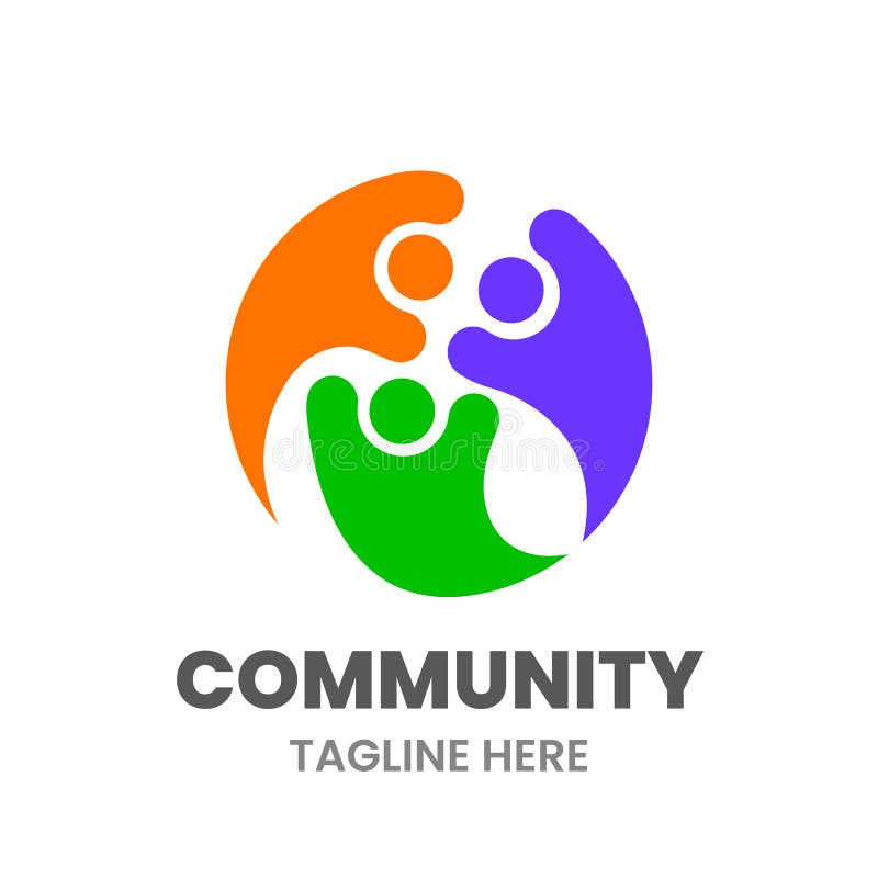 Community Logo Template. Abstract Group of People are Holding Their ...