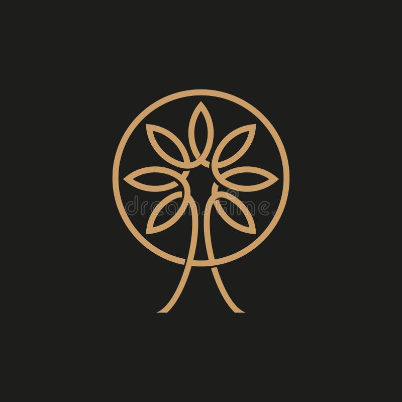 Abstract Tree Monogram Logo Design Template. Stock Vector ...